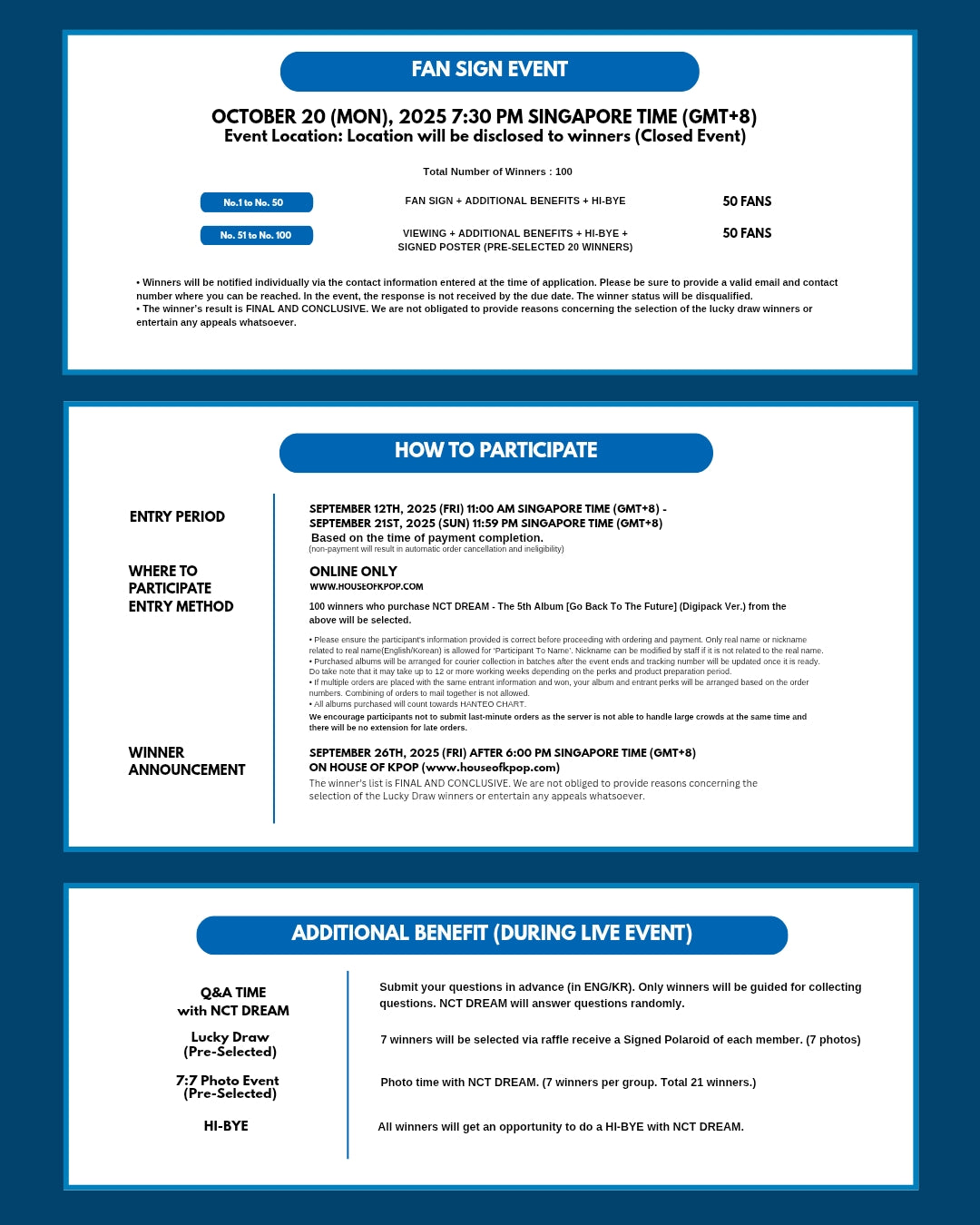 [SINGAPORE FAN SIGN EVENT] NCT DREAM - [Go Back To The Future] (Digipa ...